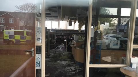 Barrow: Roose library badly damaged in 'significant' fire - BBC News