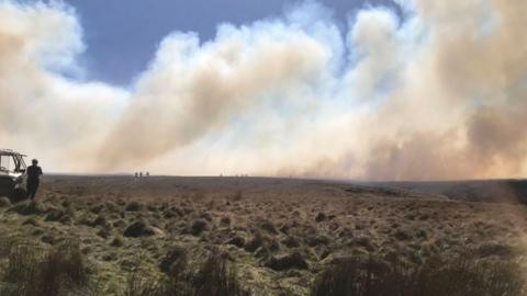 Widdop Reservoir moors fire 'was started deliberately' - BBC News
