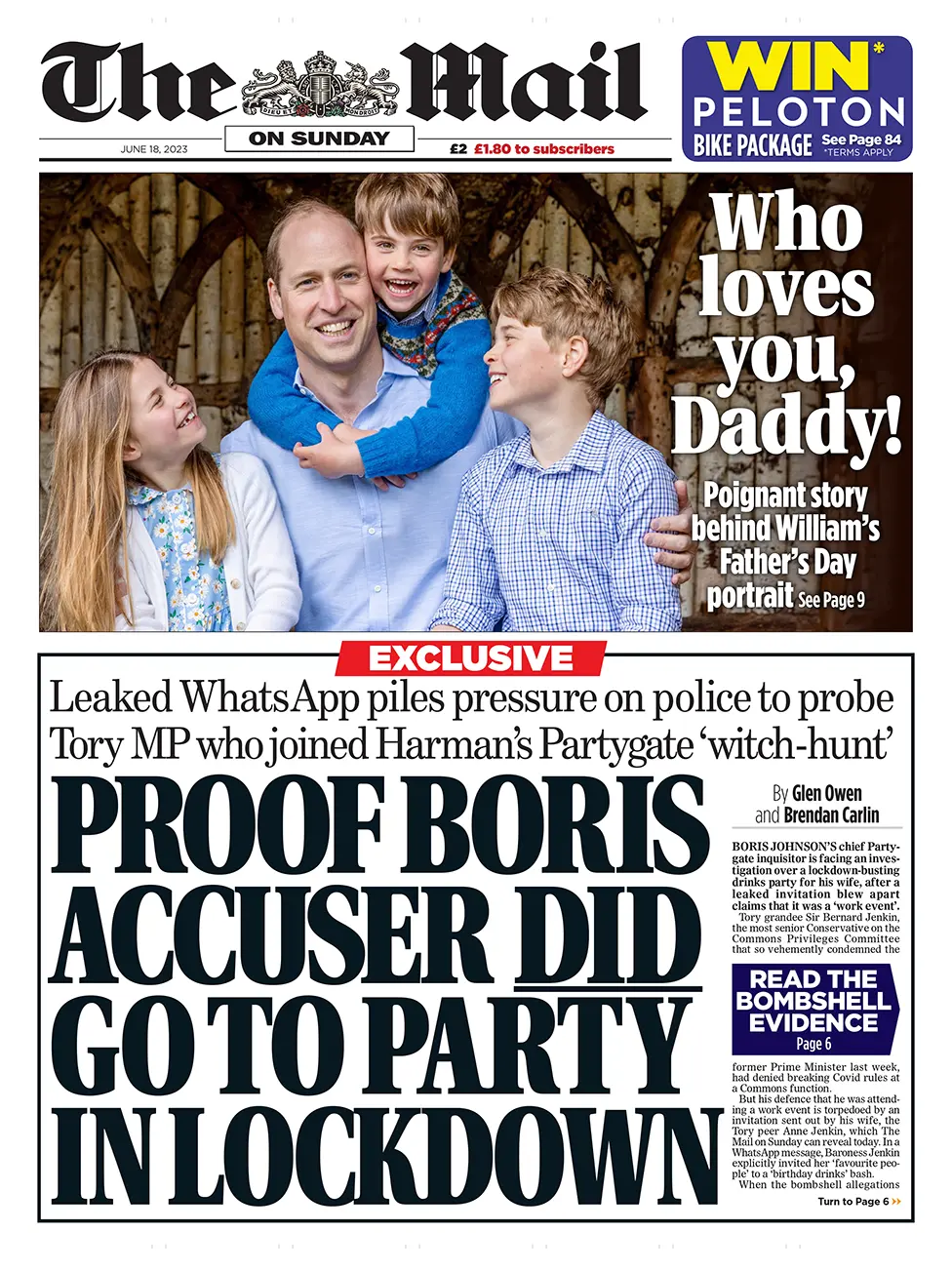 Newspaper headlines: William to end homelessness, and more Partygate ...