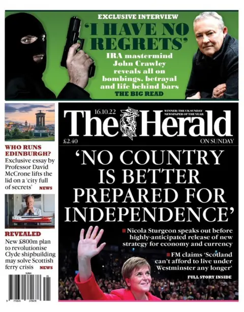 Scotland's papers: 'Ben Downing Street' and FM makes case for indyref2