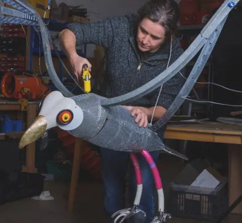 Wildlife sculptures made from fly-tipping waste go on show