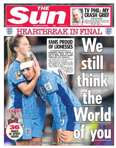 Newspaper headlines: 'Heartbreak' for England who 'did us all proud ...