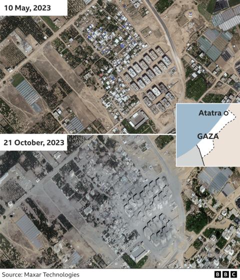 Gaza before and after: Satellite images show destruction - BBC News