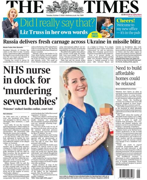 Newspaper headlines: 'NHS nurse in dock' accused of baby murders, and ...