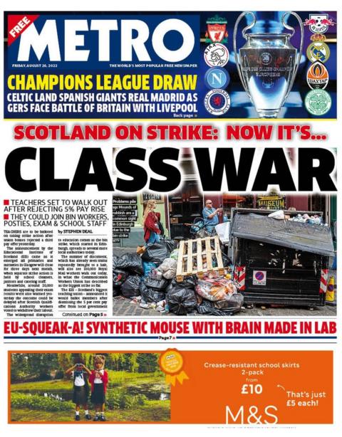 Scotland's papers: 'Record' energy hike and teachers in strike vote ...