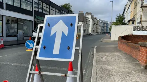 Part of major route into Isle of Man's capital made one-way