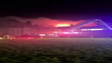 Thornton Manor fire: Crews battle blaze at Grade II listed building