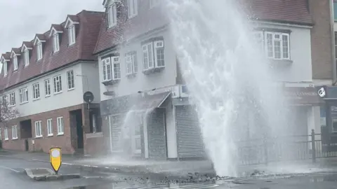 Burst water main causes disruption in centre of Loughton
