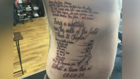 Ipswich Town fan has 'euphoric' BBC Radio Suffolk commentary tattooed