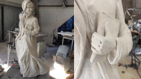 Jane Austen statue design unveiled in Basingstoke - BBC News