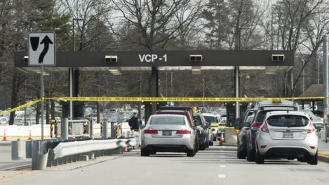 NSA shooting: Several injured as vehicle crashes at gate - BBC News