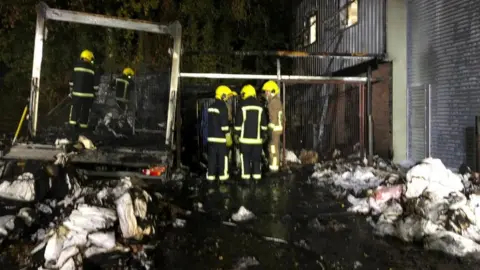 Lorry destroyed in late-night fire in Hythe