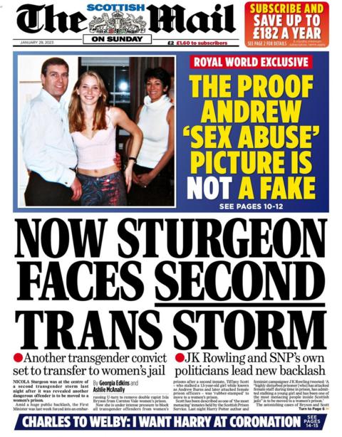 Scotland's papers: Trans prisoner row and arts industry job losses ...