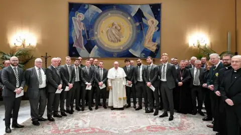 Celtic players meet Pope Francis after Champions League defeat
