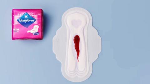 Bodyform advert replaces blue liquid with red 'blood' - BBC News
