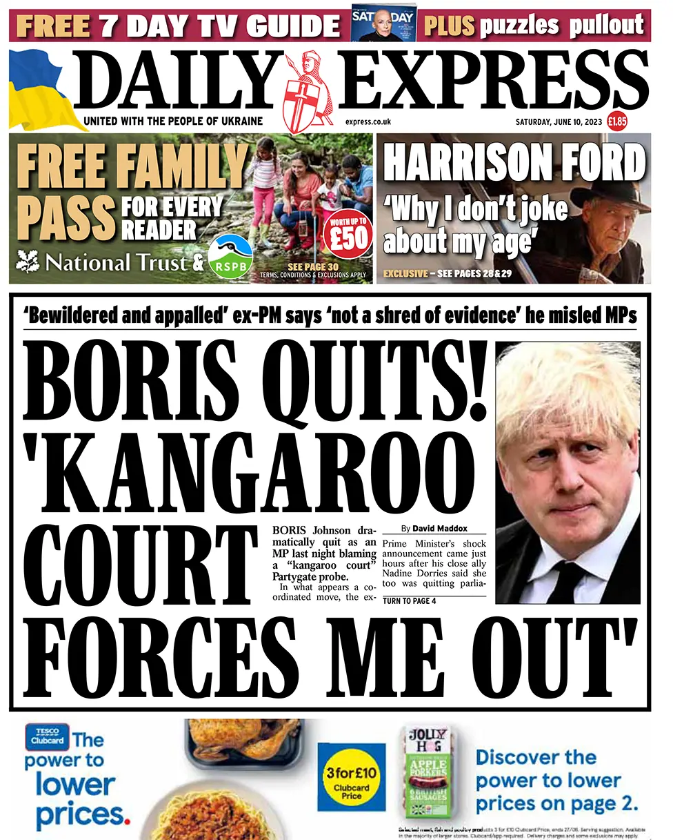 'Johnson quits over Partygate'