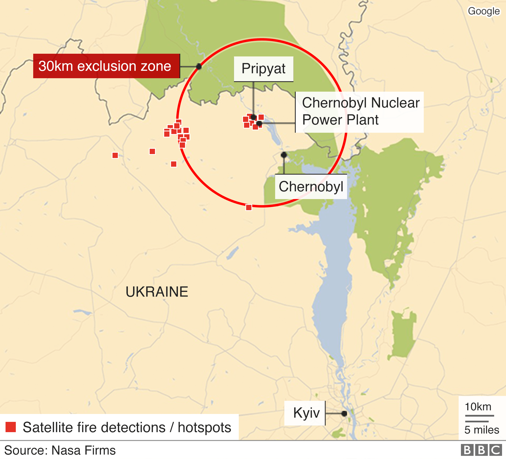 Chernobyl fire under control, Ukraine officials say - BBC News