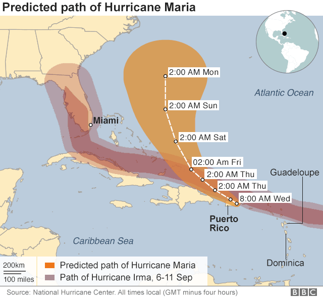 Hurricane Maria batters Puerto Rico - BBC News