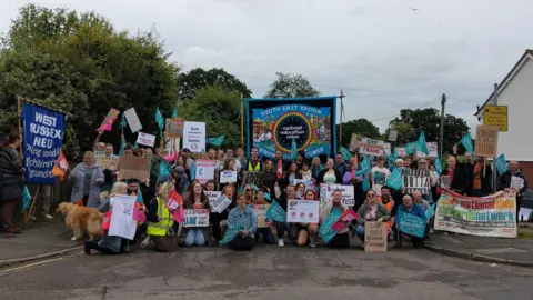 Academy school staff in Sussex strike over funding dispute