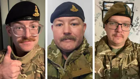 Hereford and Worcester cadets' moustache tribute to instructor