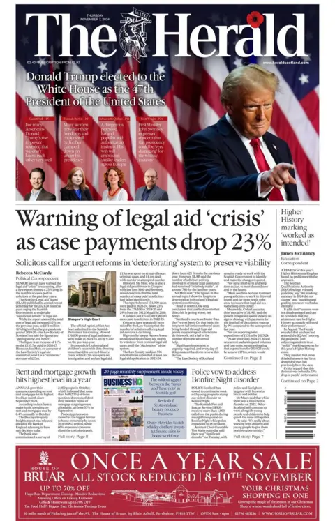 Scotland's papers: 'Star spangled spanner' Trump back in office