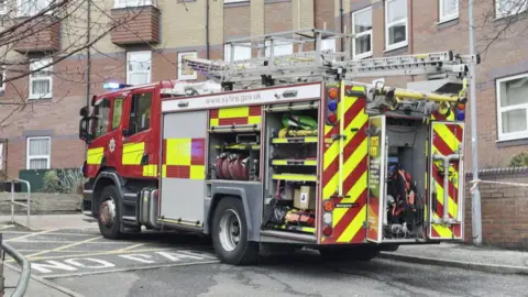 Two people rescued from flat during Barnsley fire