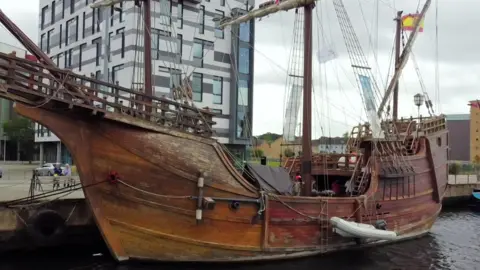 Replica of Christopher Columbus ship docks at Ipswich