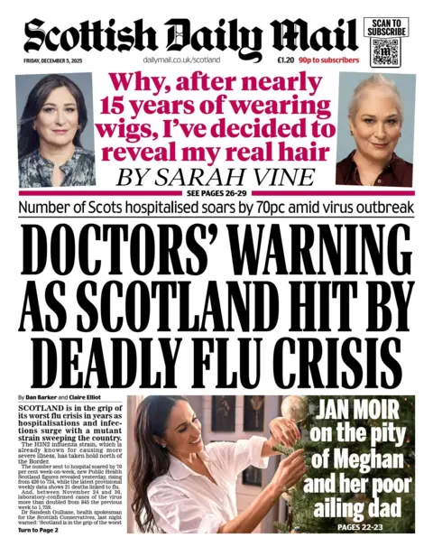 Scotland's papers: Farage 'attack' on Glasgow and doctors' flu warning