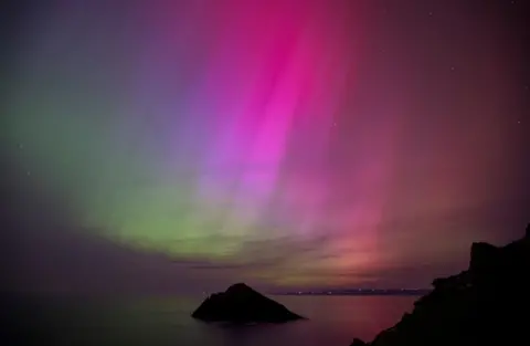 Devon and Cornwall skies lit up by Northern Lights