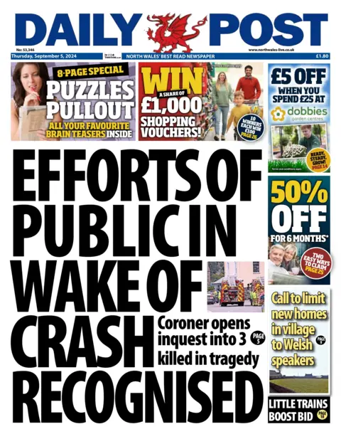 Wales' papers: Manhunt after stabbing and homes plan rejected