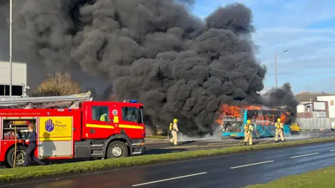 Passengers and driver safe as Liverpool bus bursts into flames