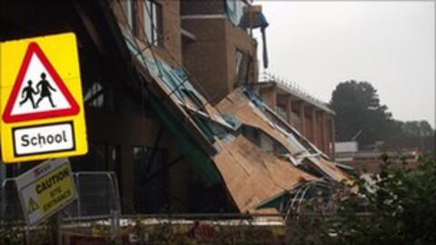 Probe begins into Abraham Darby Academy canopy collapse - BBC News