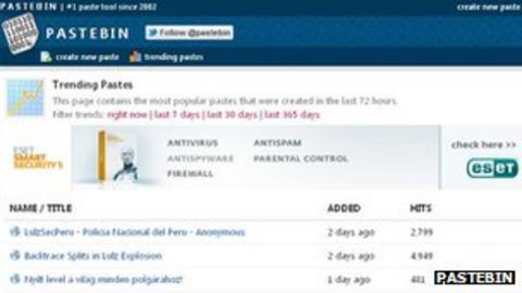 Pastebin to hire staff to tackle hackers' 'sensitive' posts - BBC News