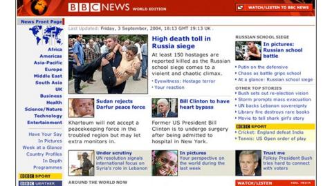 How the BBC News website has changed over the past 20 years - BBC News