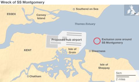 Does WWII wreck SS Richard Montgomery threaten Thames airport? - BBC News
