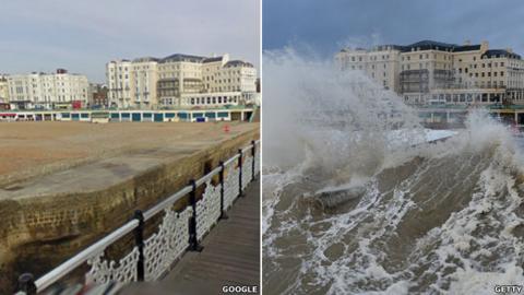 Before, during and after: Southern storms - BBC News