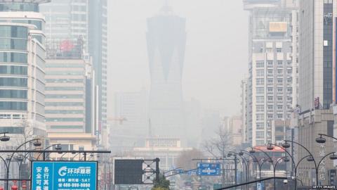 In pictures: Smog hits Beijing - BBC News