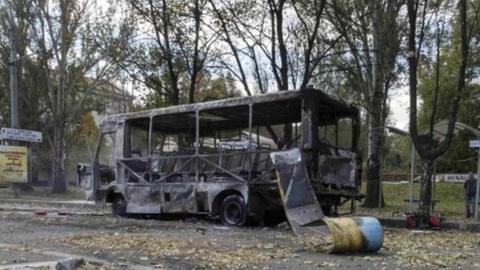 Ukraine shelling shatters Donetsk's first day of school - BBC News