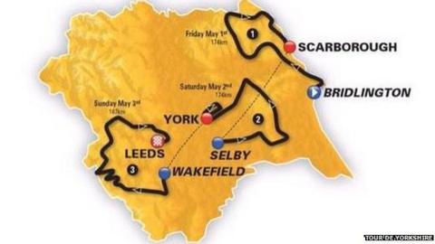 Tour de Yorkshire cycle race route revealed - BBC News