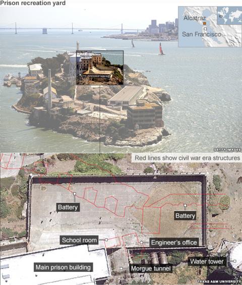US Civil War-era tunnels and buildings found under Alcatraz prison ...