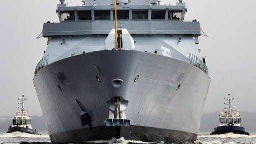 HMS Duncan arrives for visit to her adopted city of Belfast - BBC News
