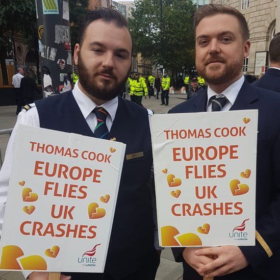 Thomas Cook staff protest at Conservative Party Conference - BBC News
