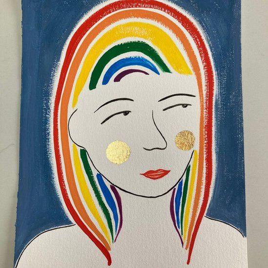 Leicester breast cancer patient's art focuses on hope - BBC News