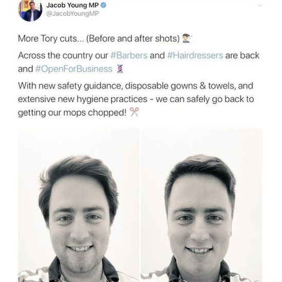 Redcar MP Jacob Young says 'Tory cuts' haircut tweet a joke - BBC News