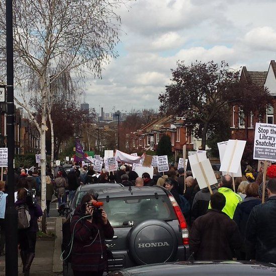 Protesters end Carnegie Library occupation and hold rally - BBC News