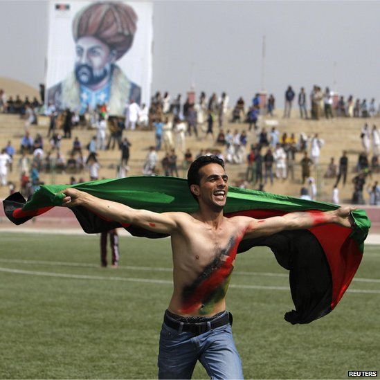 In pictures: Afghans celebrate historic football win - BBC News