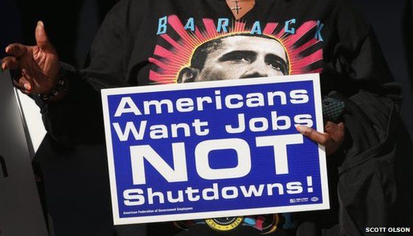 US shutdown: 'We are hanging in there' - BBC News
