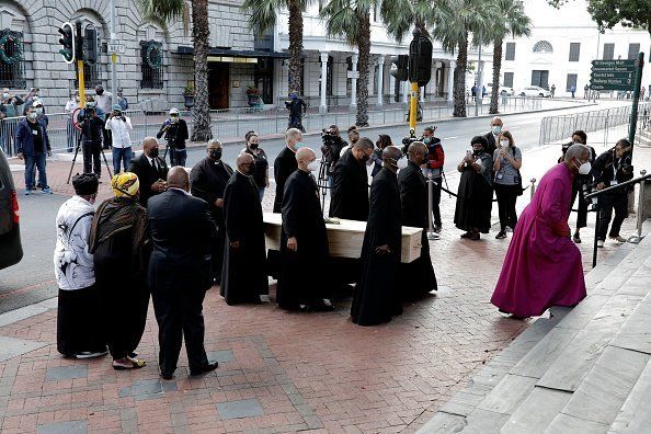 Desmond Tutu coffin: South African priest Archbishop Desmond Tutu ...