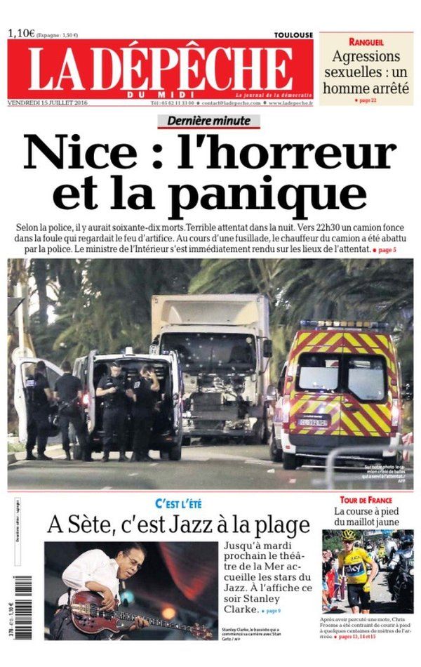 Nice attack: French front pages stunned by Bastille Day horror - BBC News
