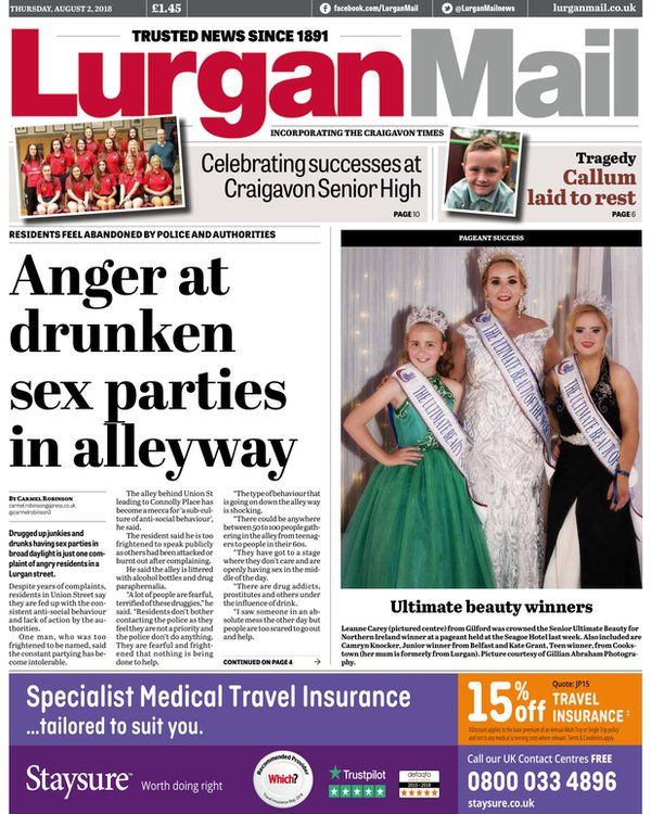 NI weekly papers: Sex parties and a town under siege - BBC News